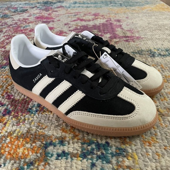 adidas | Shoes | Adidas Samba Og W Ie5836 Core Black Wonder White Silver Retro Sneakers Womens 8 ...